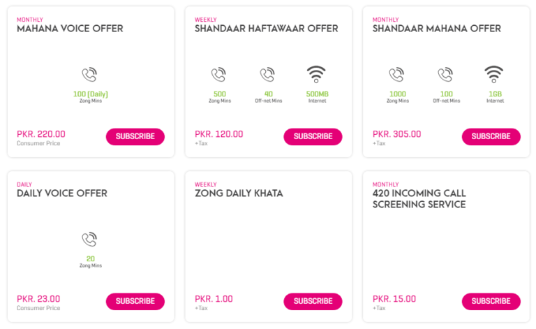 Zong Call Packages LATEST 2025 - Network Hub